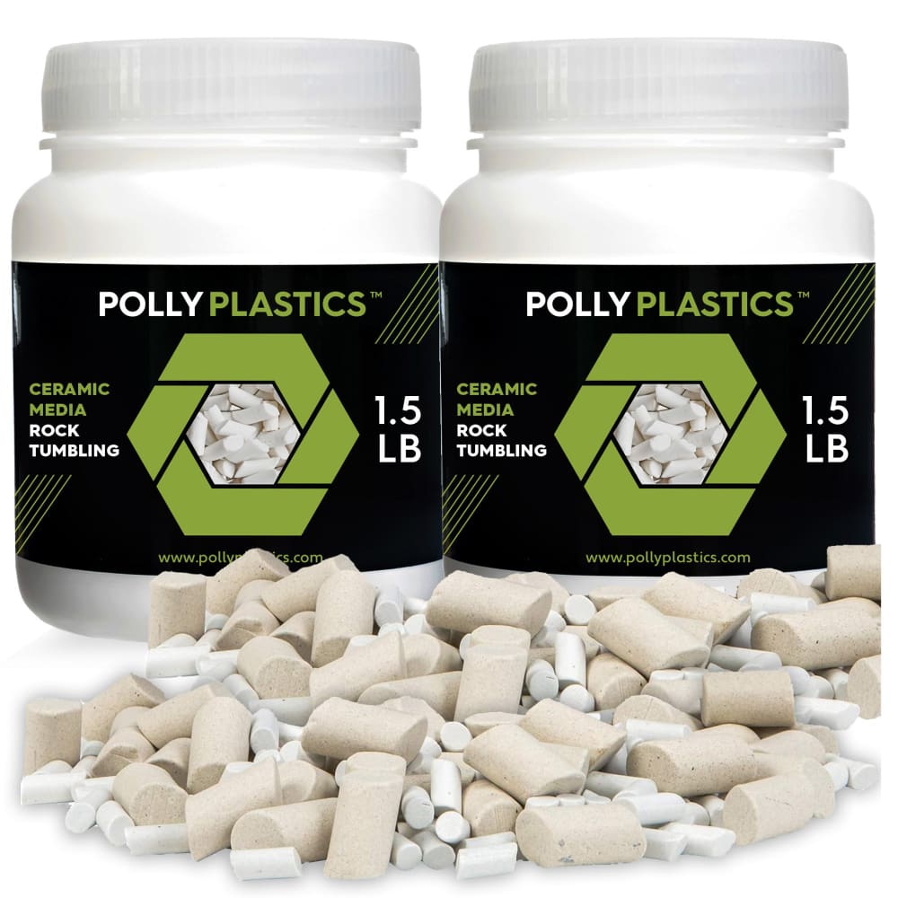 Mixed Ceramic Rock Tumbling Media. 2 pack – 3 lbs. total | Polly Plastics